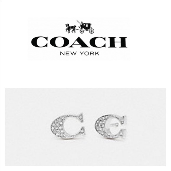 Coach | Jewelry | Nwt Coach Signature Stud Earringssilver | Poshmark